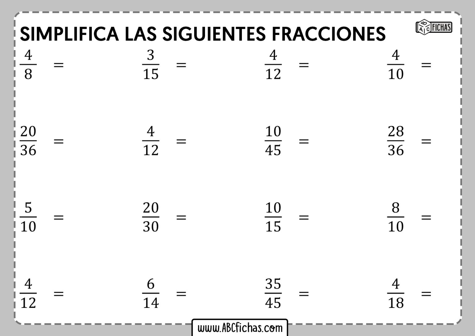 Fracciones: Ejercicios Resueltos y Ejercicios Prácticos