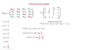 Traza de una matriz: definición y significado explicado