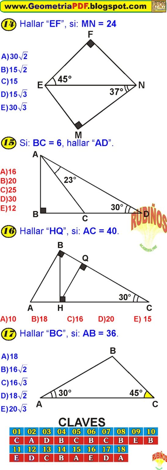 Cuáles son las fórmulas clave para triángulos en geometría